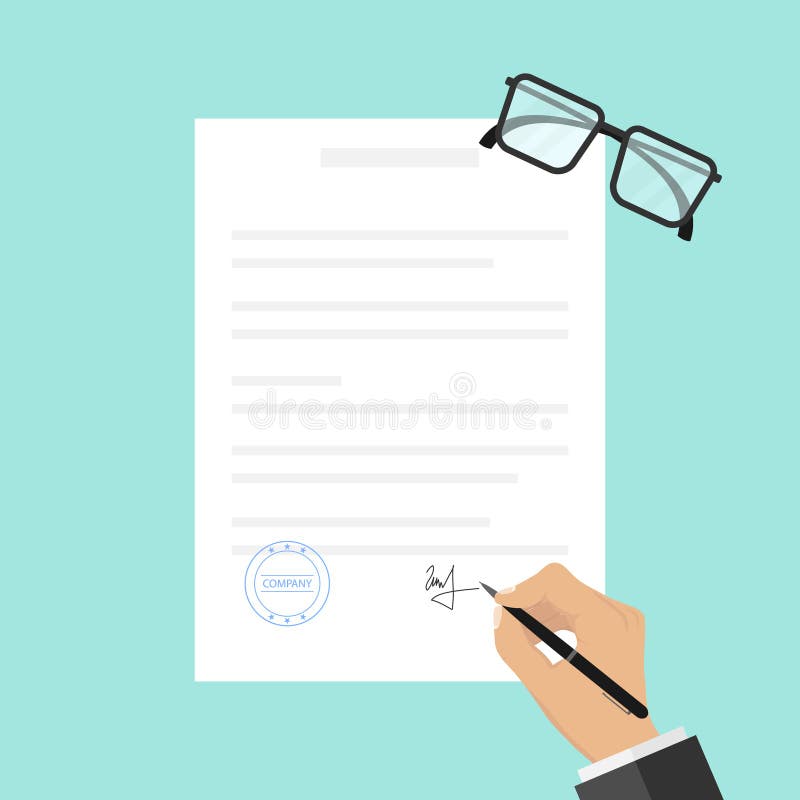 Signing Contract for Business Stock Vector - Illustration of signing ...