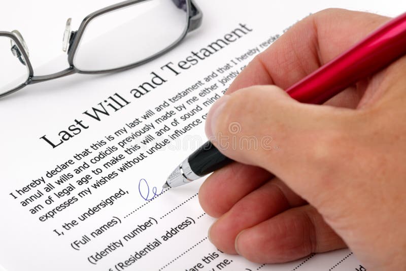 Signing Last Will and Testament Stock Photo - Image of legal, wealth ...