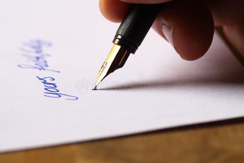 Signing a letter stock image. Image of signed, write - 16414117