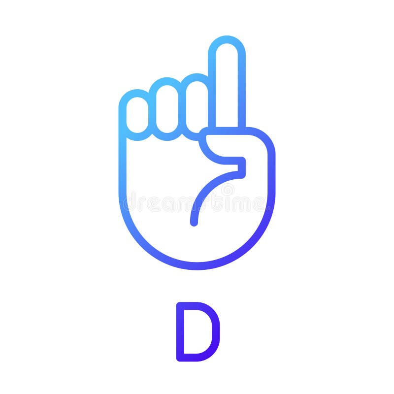 Signing Letter D in ASL Pixel Perfect Linear Icon Stock Vector ... Signing Letter D in ASL Pixel Perfect Linear Icon Stock Vector ...