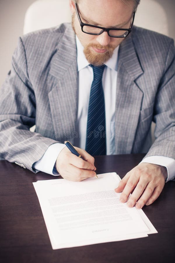 Signing stock photo. Image of agreement, sitting, signature - 41117342