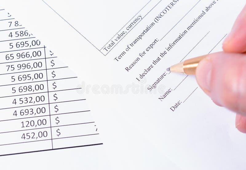 The Signing Official Papers. Focus on the Pen Stock Image - Image of ...