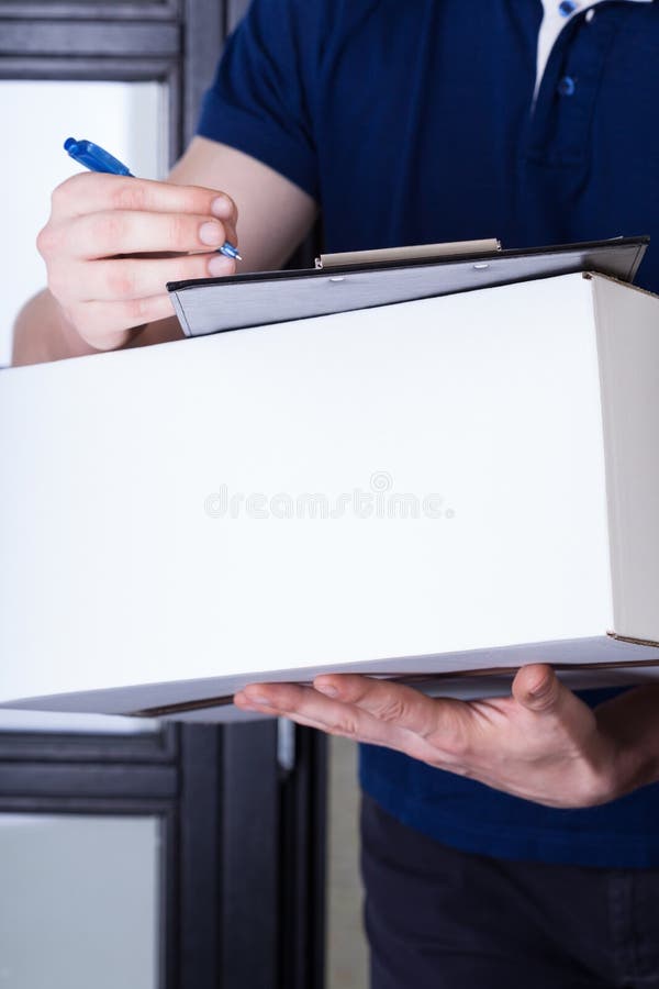 Signing a package stock photo. Image of present, accepting - 41575250