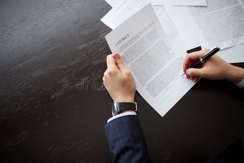 Signing a paper stock photo. Image of arms, paper, colleague - 26279054