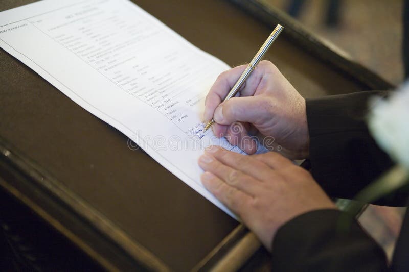 Man signing a petition stock image. Image of detail, signing - 22641775