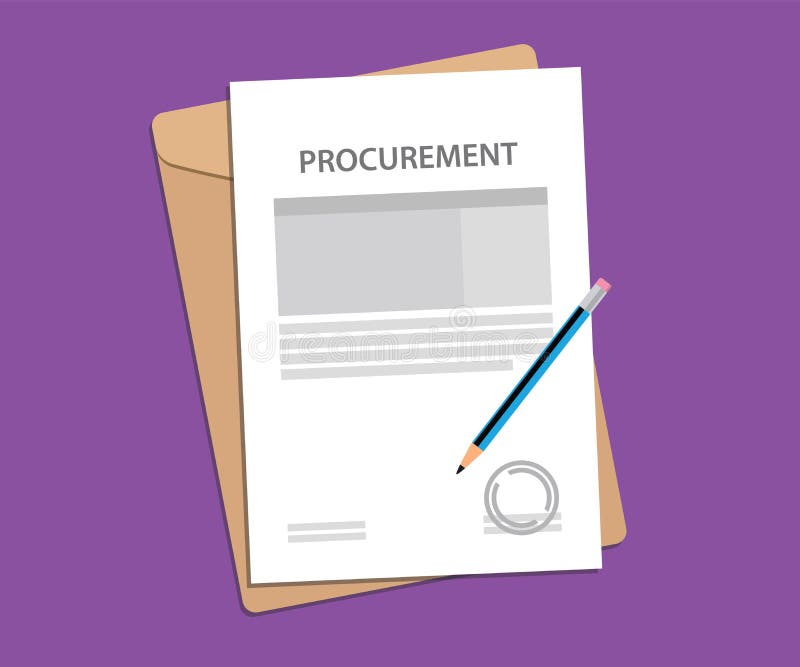 Signing Procurement Agreement Stamped Paper with Pen and Folder ...
