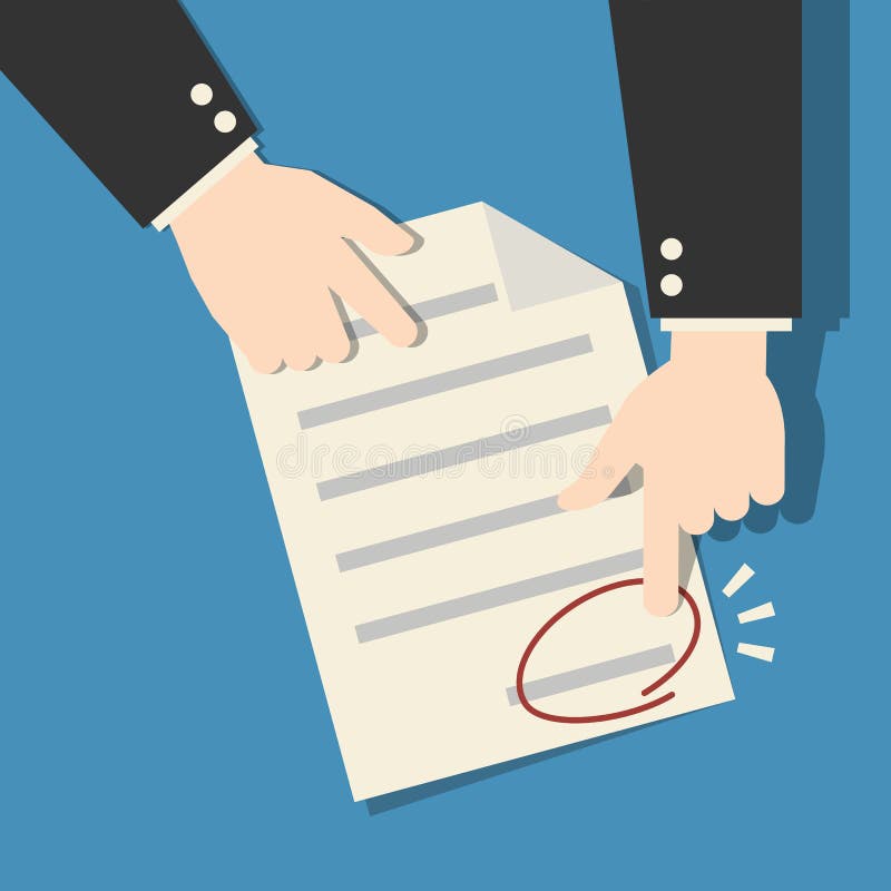 A Man Sign the Contract Agreement with Evil. Stock Vector ...