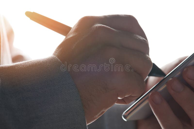 Signing on Smartphone Online Document Stock Image - Image of phone ...