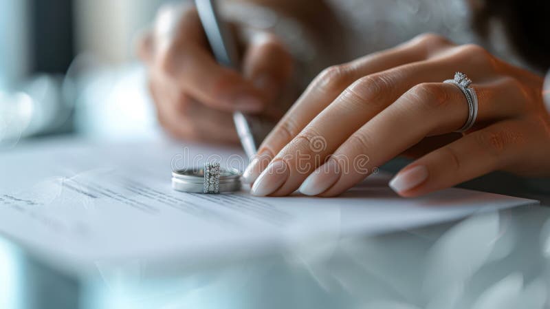 The Signing of Wedding Contract.AI Generated Image Stock Photo - Image ...