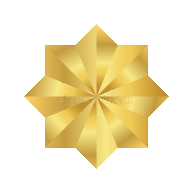 Signo De Estrella De Icono De Oro De Estrella De Oro Ilustración del ...