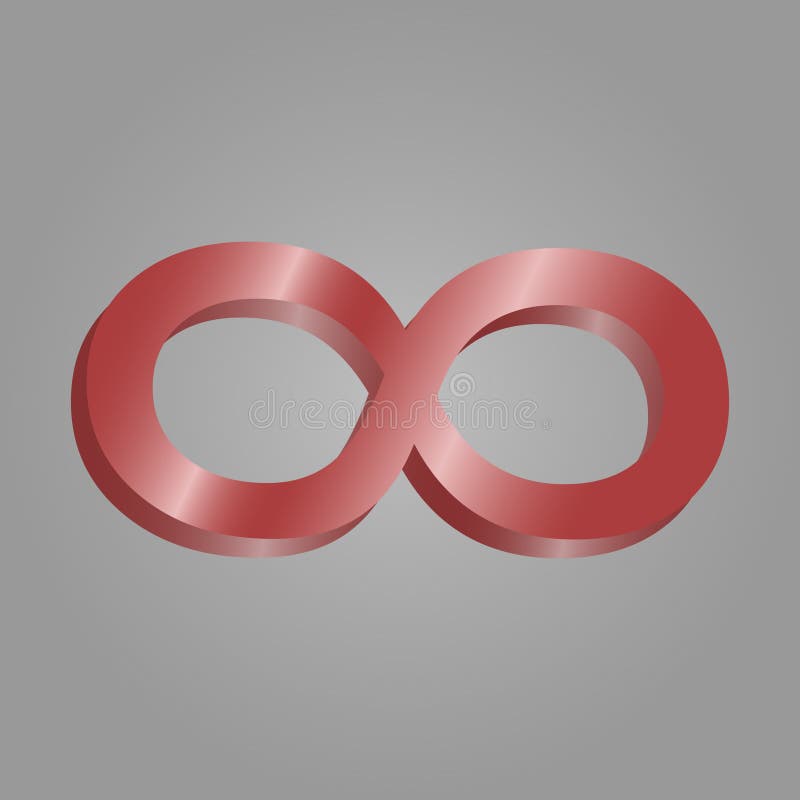 Signo de infinito rojo ilustración del vector. Ilustración de invertido ...