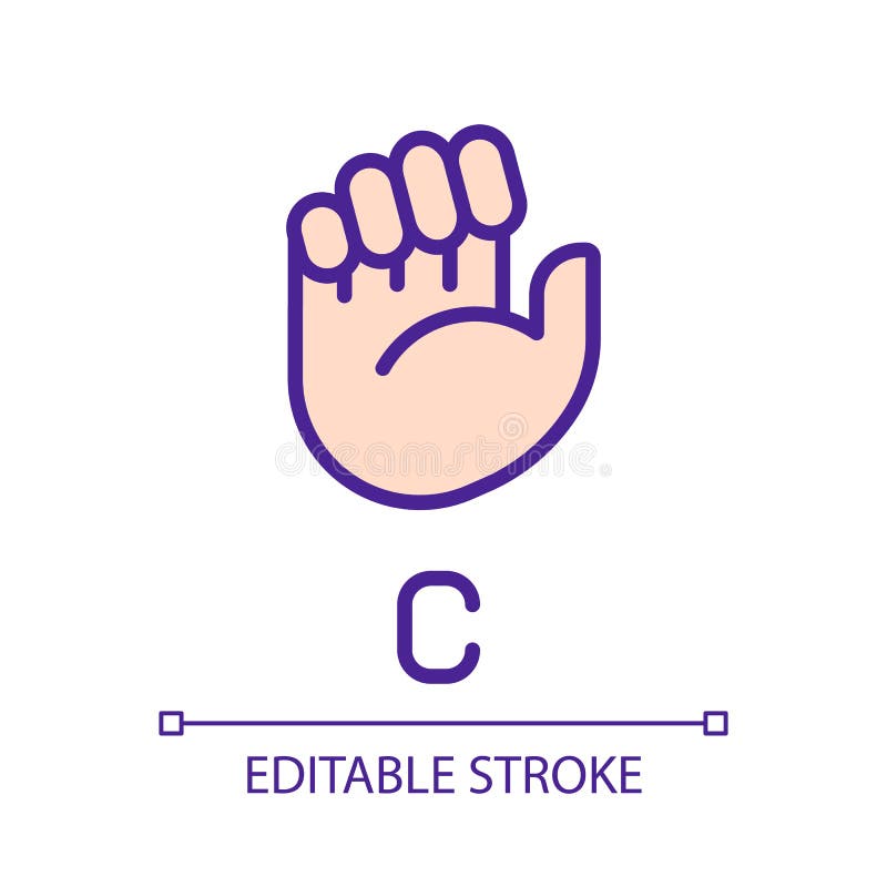 Signo De La Letra C En El Icono De Color Rgb Perfecto Para Asl Pixel ... Signo De La Letra C En El Icono De Color Rgb Perfecto Para Asl Pixel ...