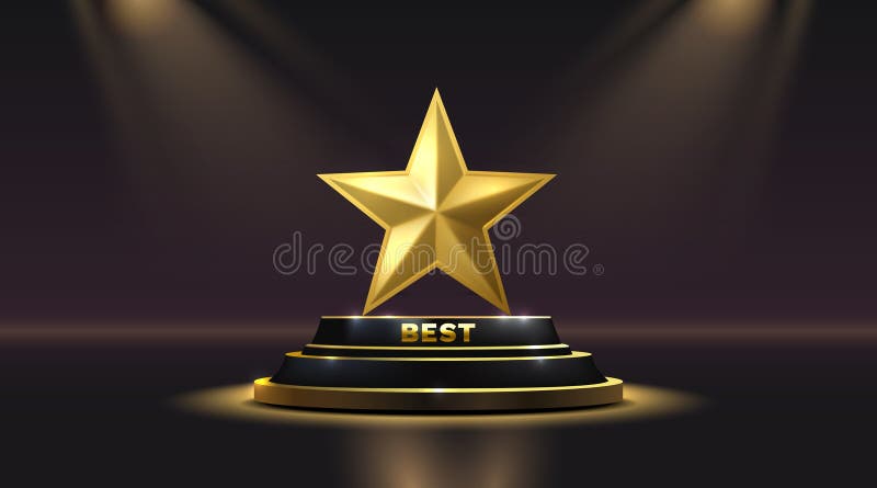 Signo De Oro Del Premio Estrella Mejor Podio. Vector Ilustración del ... Signo De Oro Del Premio Estrella Mejor Podio. Vector Ilustración del ...