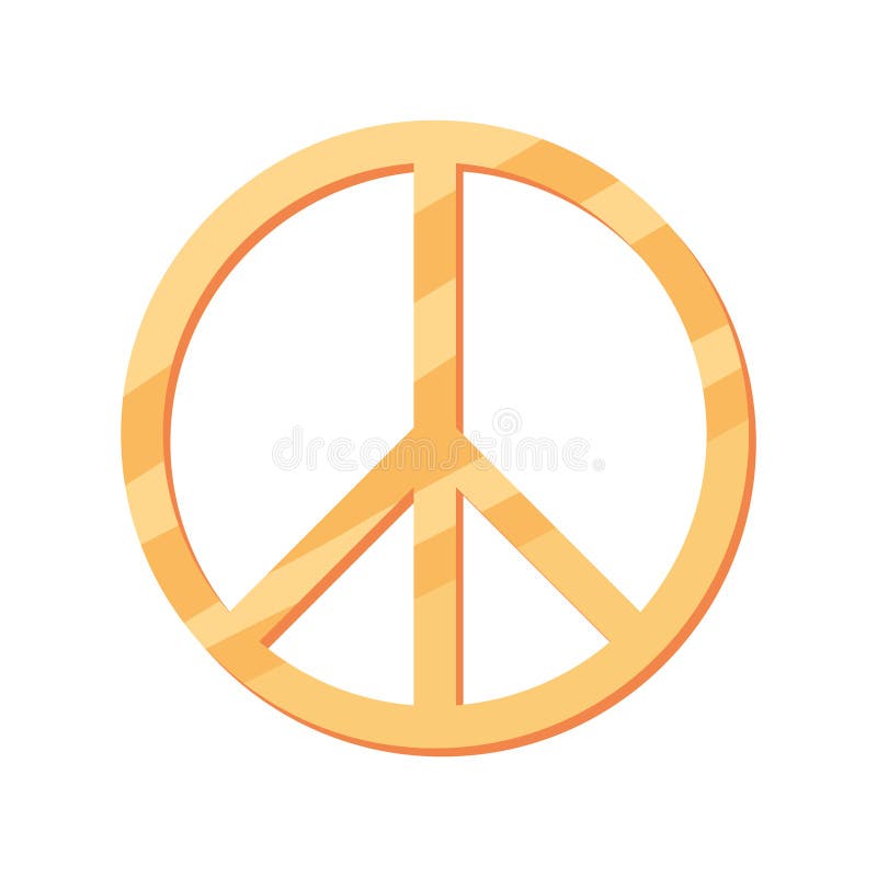 Signo de paz dorada ilustración del vector. Ilustración de aislado ...