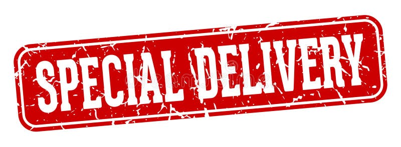 Signo Rectangular De Entrega Especial. Sello De Entrega Especial ...