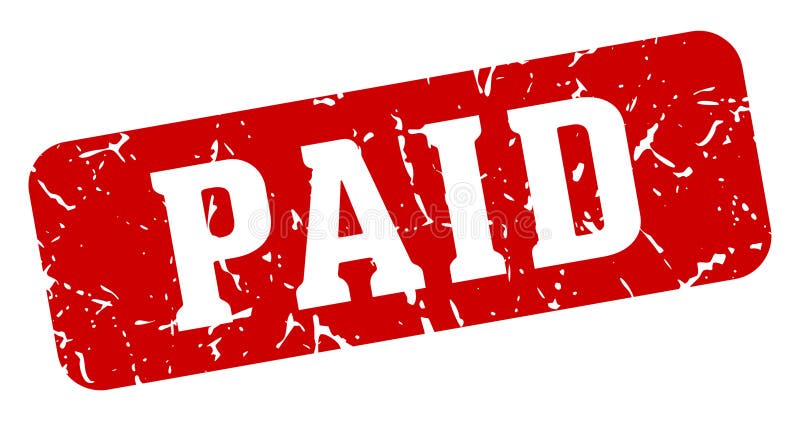 Signo Rectangular Pagado. Sello De Pago Ilustración del Vector ...
