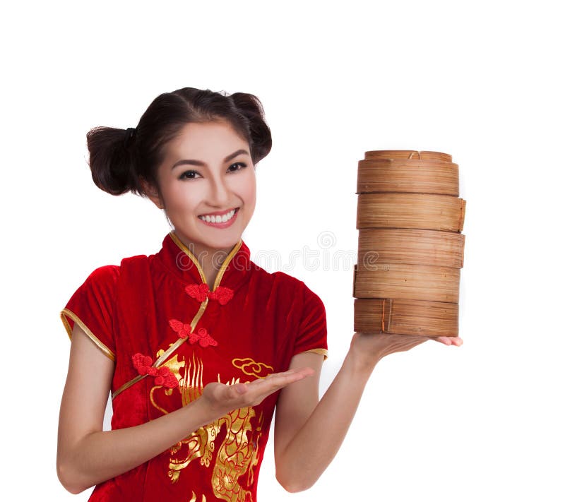 Modello Cinese Di Signora Con Il Vecchio Ombrello Fotografia Stock ...