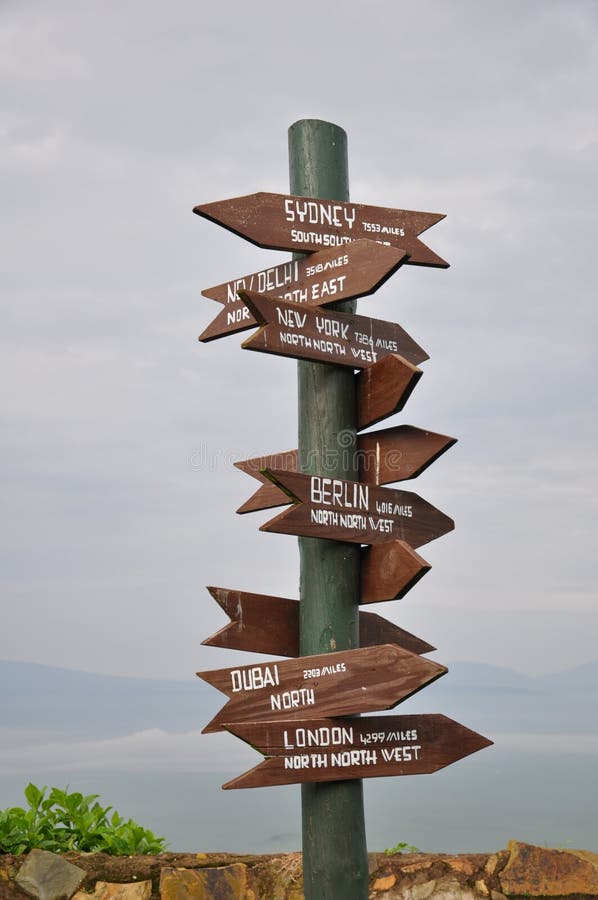 Signpost stock image. Image of crater, explore, arrows - 13106585