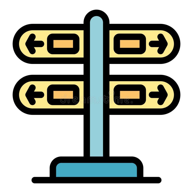 Signpost with Arrows Pointing in Different Directions Icon Stock ...