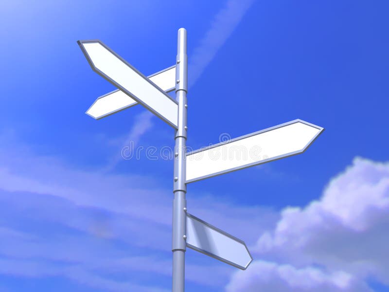 Signpost on Beautiful Background of Blue Sky Stock Image - Image of ...
