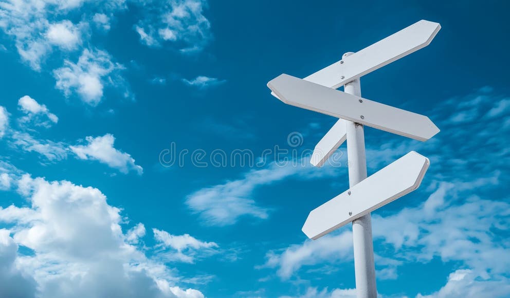 Direction, Choice, Path in Beautiful Sky Stock Illustration ...