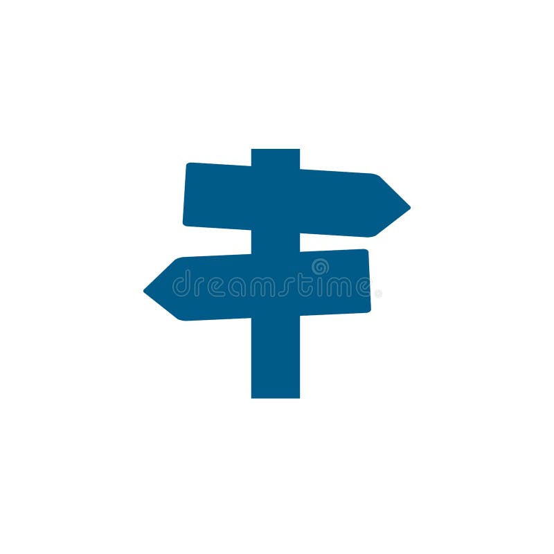 Signpost Blue Icon on White Background. Blue Flat Style Vector ...