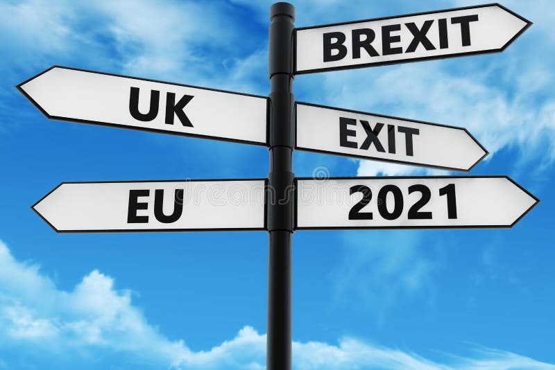 Signpost With Brexit,UK,EU,and Exit Concept In Black Color On White ...