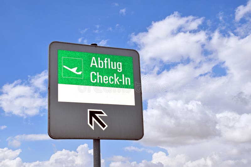 Signpost on the Check-in Area of an Airport, with Blank White Area for ...