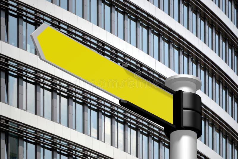 Set of yellow signpost. stock vector. Illustration of city - 134596733