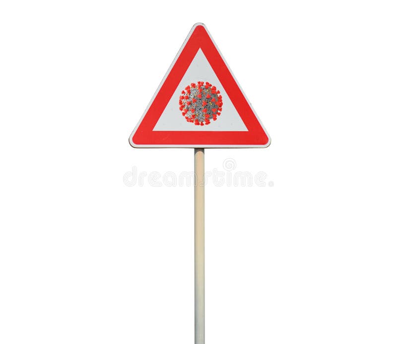 Signpost with Coronavirus Simbol. Concept of Covid-19 Virus Alert Stock ...
