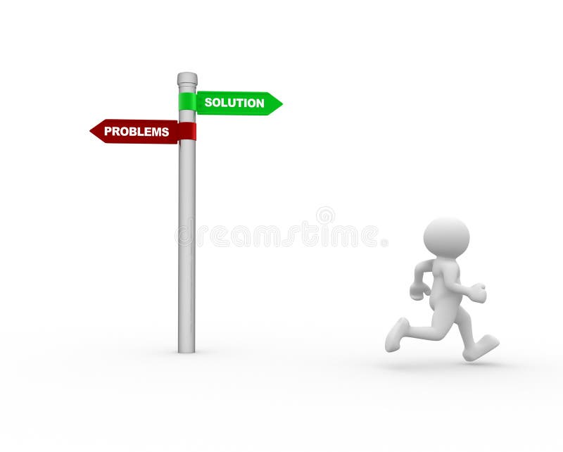 3d Man and Support Signpost Stock Illustration - Illustration of ...