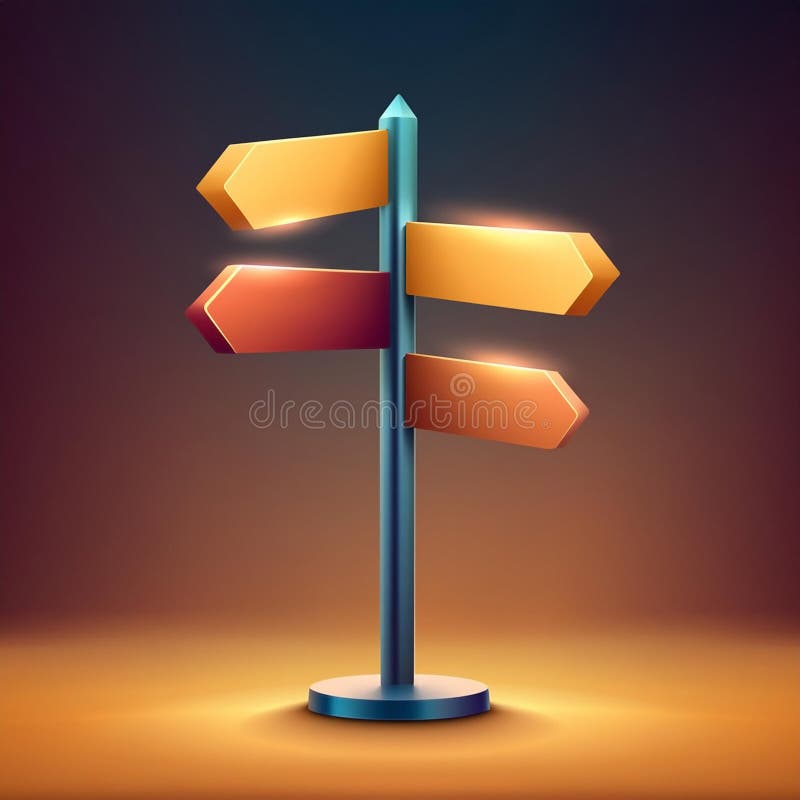 Signpost with Different Directions, 3D Style Stock Image - Image of ...