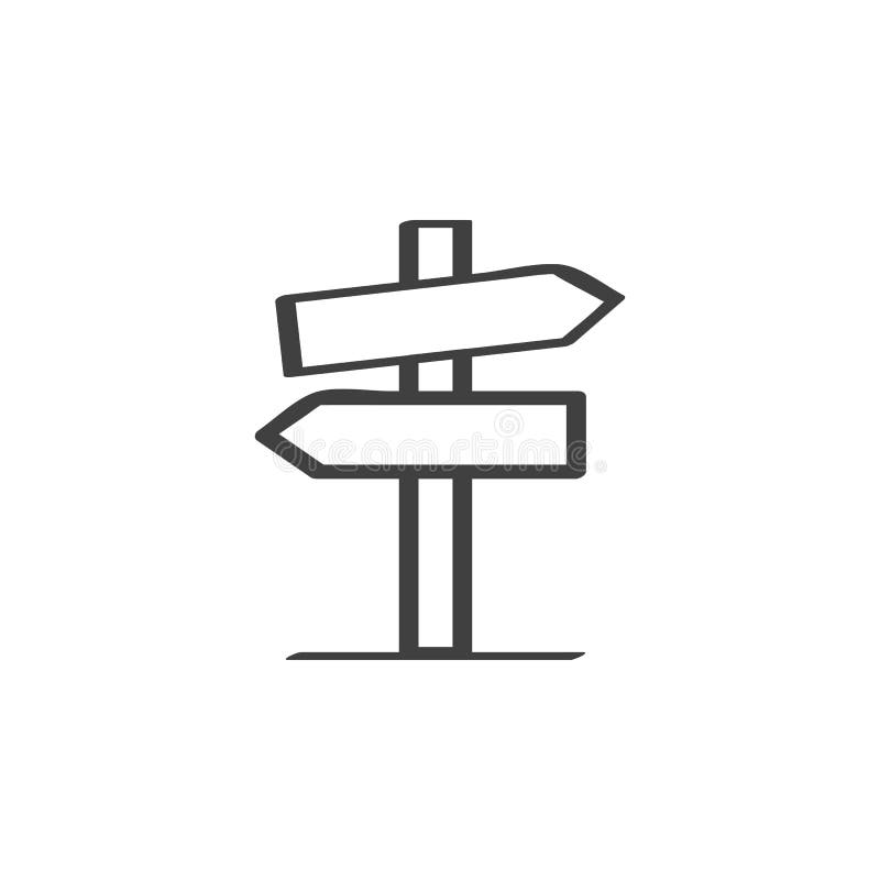 Signpost Direction Line Icon Stock Vector - Illustration of pictogram ... Signpost Direction Line Icon Stock Vector - Illustration of pictogram ...