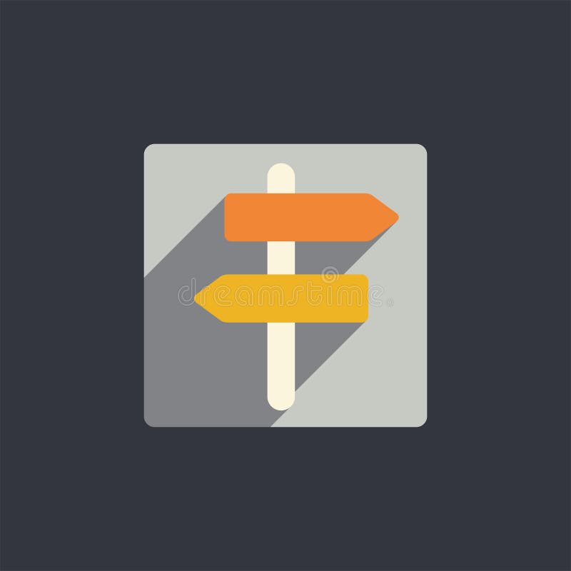 Signpost Direction Sign Flat Style Vector Icon Stock Vector