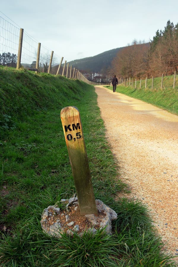 Signpost with distance stock photo. Image of park, person - 29626958