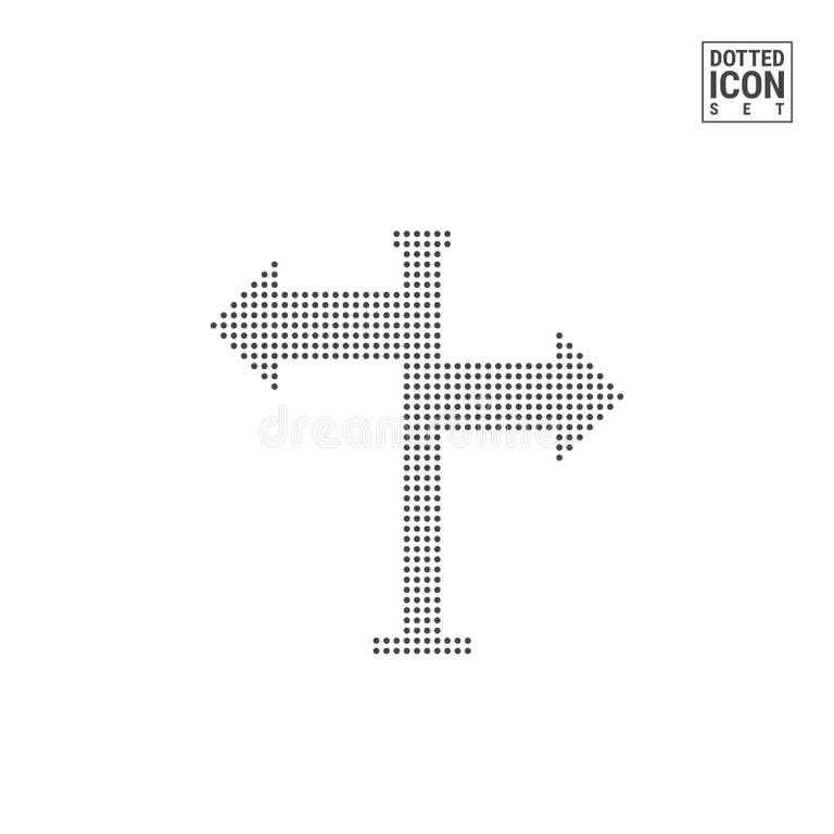Signpost Dot Pattern Icon. Direction Indicators Pole Dotted Icon ...