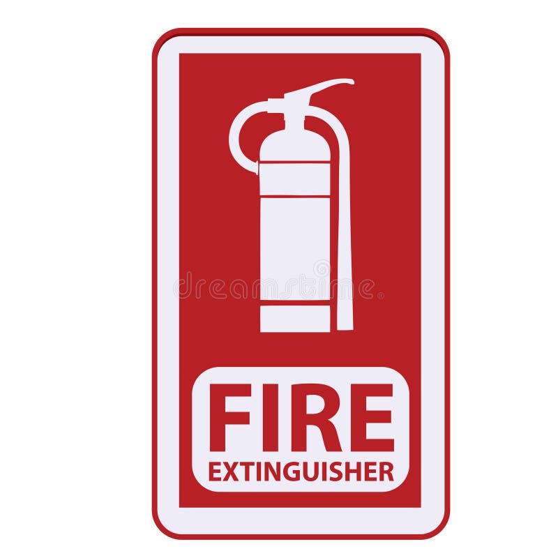Signpost for Fire Extinguisher Place Stock Vector - Illustration of ...