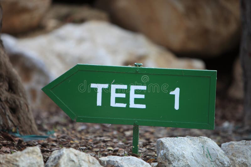 Signpost for the First Tee on a Golf Course Stock Photo - Image of ...