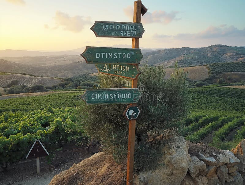 A Signpost with Four Signs on it Stock Image - Image of green ...
