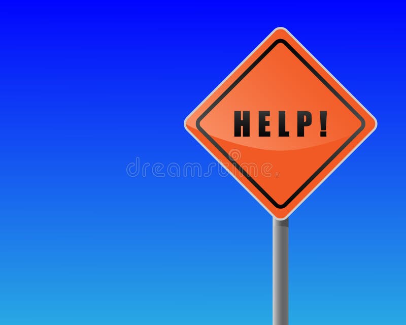 Help sign stock vector. Illustration of traffic, yellow - 4855971