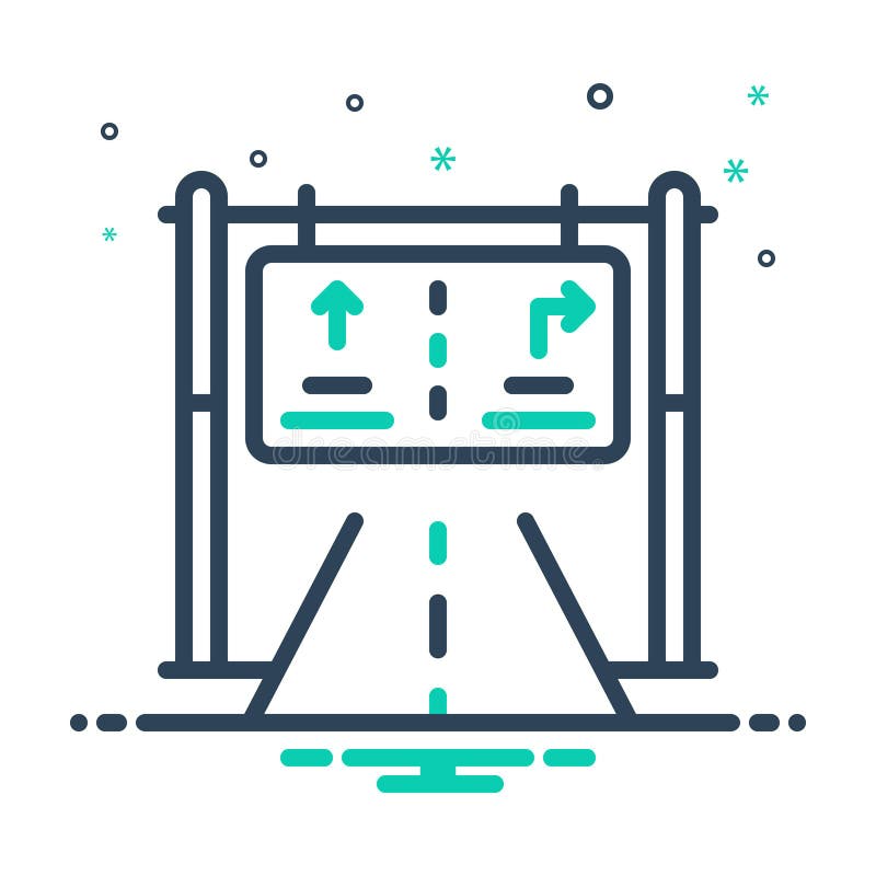 Mix Icon for Signpost, Direction and Road Stock Vector - Illustration ...