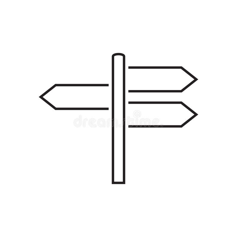 Signpost Icon, Direction Line Icon Isolated, Editable Stroke Stock ... Signpost Icon, Direction Line Icon Isolated, Editable Stroke Stock ...