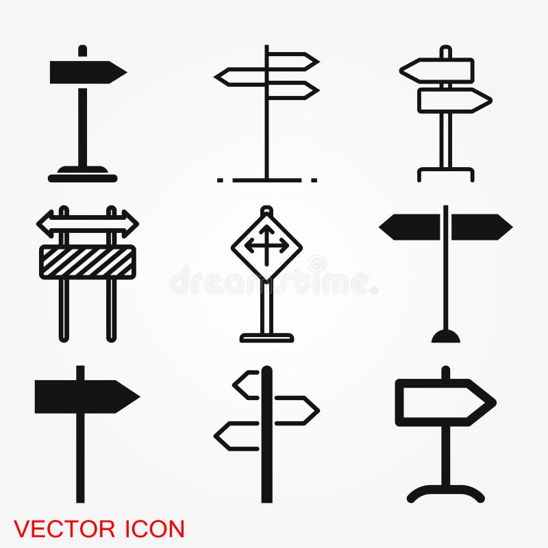 Signpost Icon Vector Sign Symbol for Design Stock Illustration ...