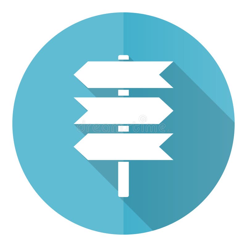 Signpost, Information, Post Blue Round Flat Design Vector Icon Isolated ...