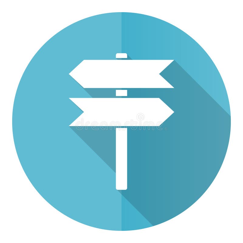 Signpost, Information, Post Blue Round Flat Design Vector Icon Isolated ...