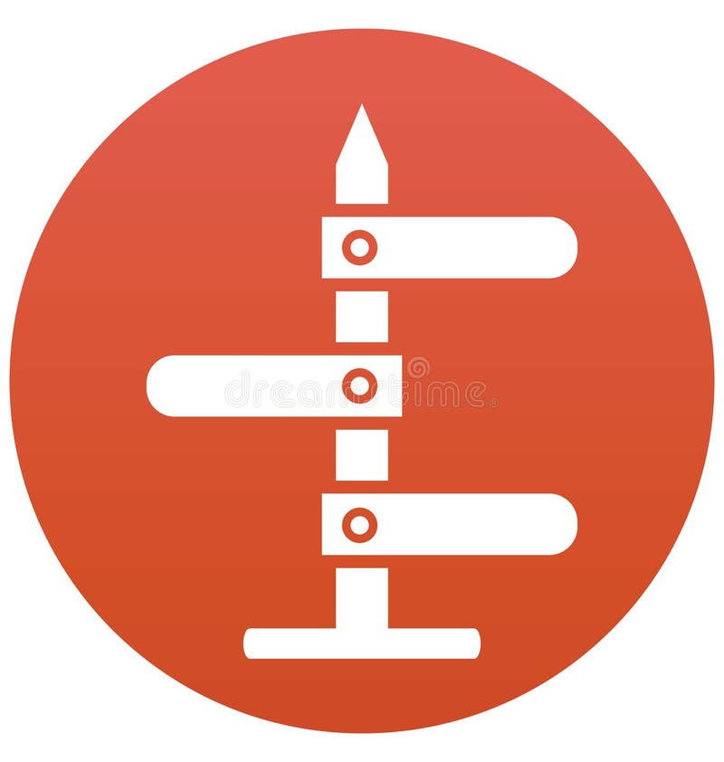 Signpost Isolated Vector with Line and Fill Icon Stock Vector ...
