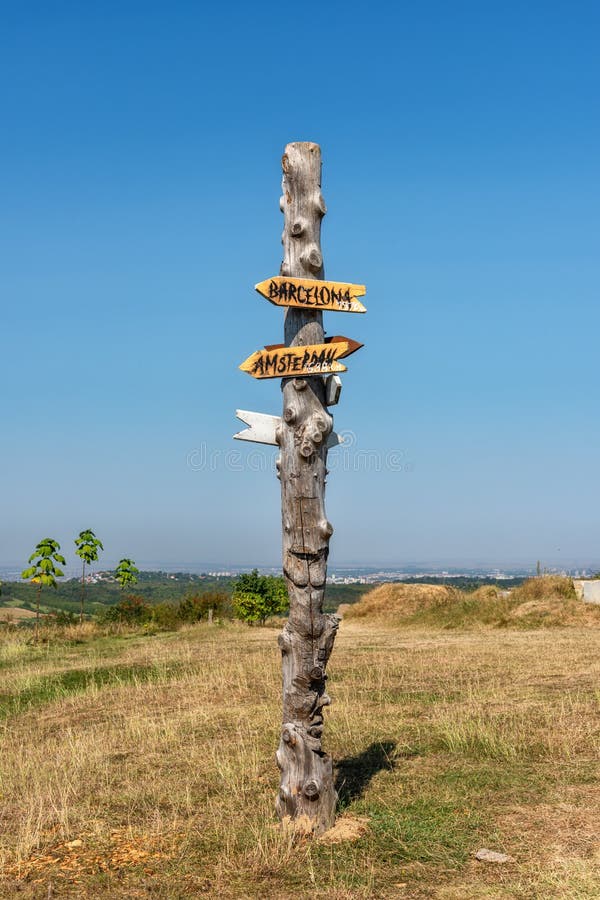 Signpost for Major World Cities. Sign with Directions To Major Cities ...