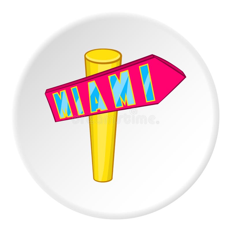Signpost Miami Icon, Cartoon Style Stock Illustration - Illustration of ...