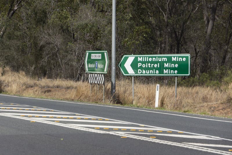 Signpost of the Millenium, Poitrel and Daunia Coal Mines Stock Photo ...