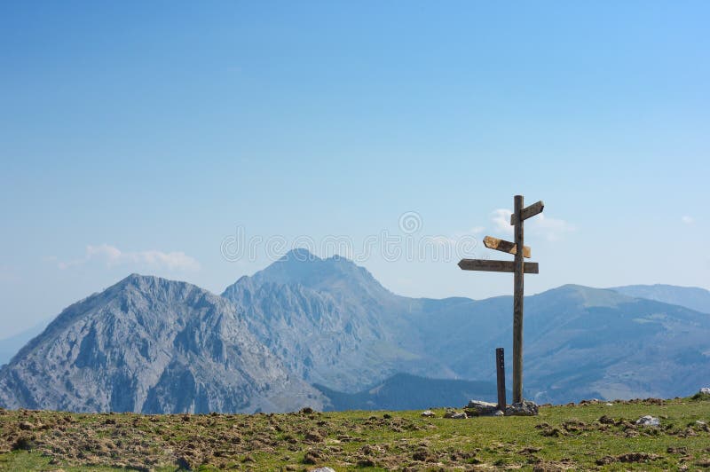Signpost in the mountain stock image. Image of peak, beautiful - 39326733